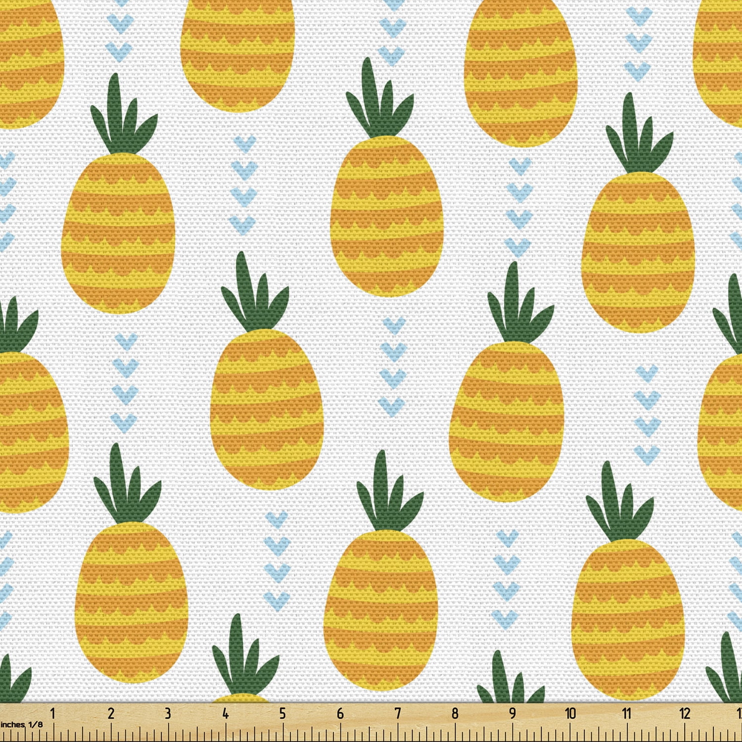 Materials Yellow Small Pineapple Pattern Fabric Craft Supplies & Tools ...