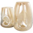 DecMode 11", 8"H Concaved Iridescent Gold Glass Vase, Set of 2 ...