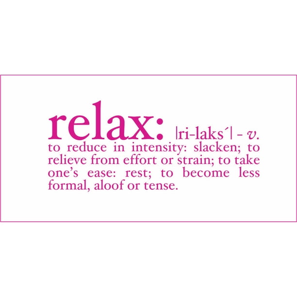 Relax Definition Vinyl Decal - Large - Hot Pink - Walmart.com