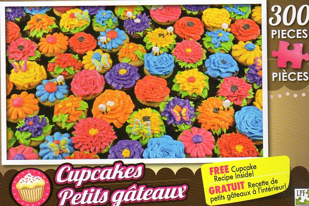 Spring Flower Cupcakes - 300 Pieces Jigsaw Puzzle + Free Cupcake Recipe ...