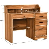 Catrimown, Computer Desk with Drawers, 44.5" x 20.5", Rustic Brown ...