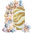 6FT Arch Backdrop Covers, Yellow Pink Waves Wedding Arch Cover Stretchy ...