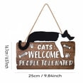 Black Cat Welcome Wooden Sign, Cats Welcome People Tolerated Hanging ...