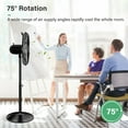 16 Inch High Velocity Stand Fan, Adjustable Heights, 75°Oscillating ...