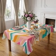 Abstract Art Colorful Waves Table Cloth 52x70in, Waterproof Rectangle ...