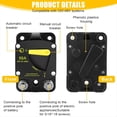 50Amp Circuit Breaker W/Manual Reset Switch DC 12-48V High Amperage,W ...