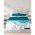 California King Size Teal Gradient Sheet Sets Watercolor Abstract Teal ...
