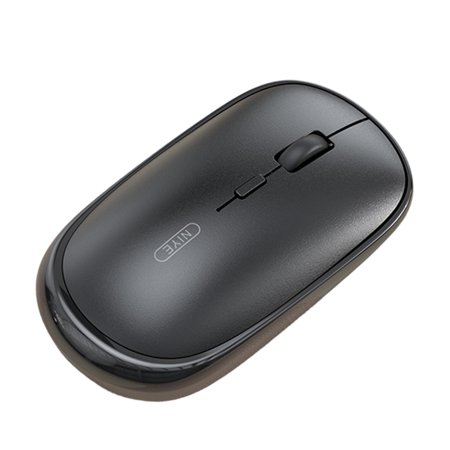 Wireless Mouse 3 Buttons Optical Adjustable DPI battery powered black ...