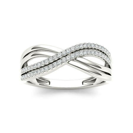 IMPERIAL - 1/6Ct TDW Diamond S925 Sterling Silver Fashion Ring ...