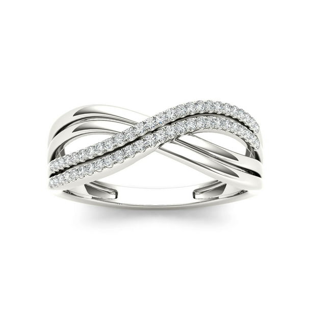 Imperial - 1/6Ct TDW Diamond S925 Sterling Silver Fashion Ring ...