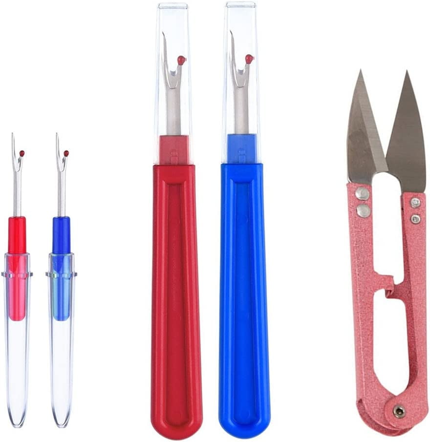 (Red-blue) - Seam Ripper and Thread Remover Kit, 2 Big and 2 Small ...