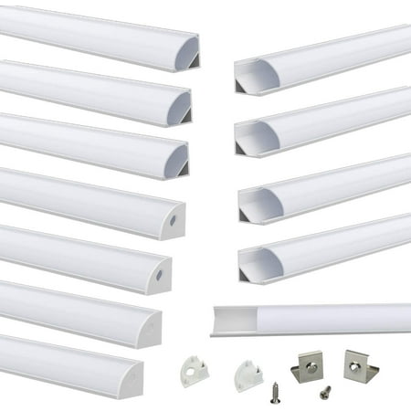 V Shape LED Channel System with Milky White Cover Lens Frosted diffuser ...