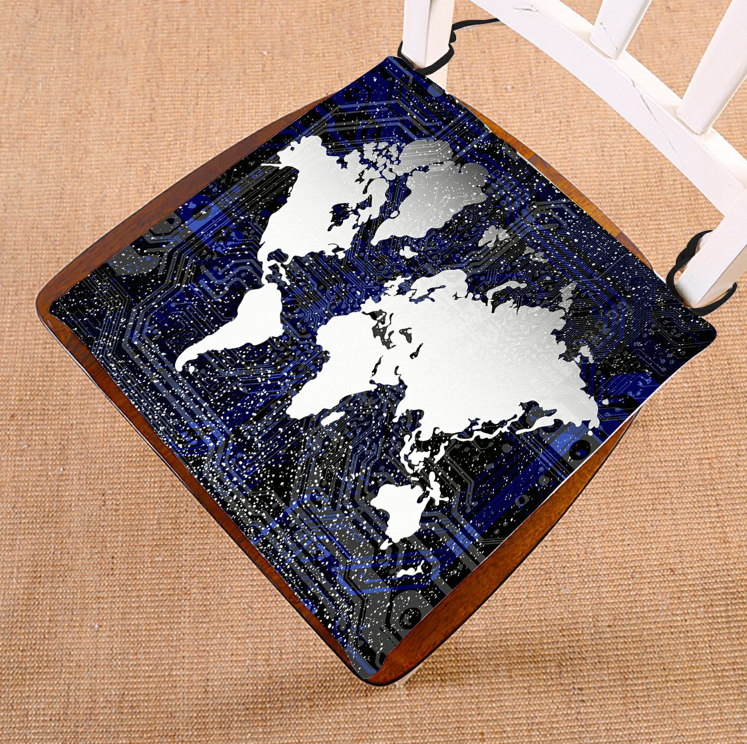 PHFZK Earth Chair Pad, World Map Seat Cushion Chair Cushion Floor ...