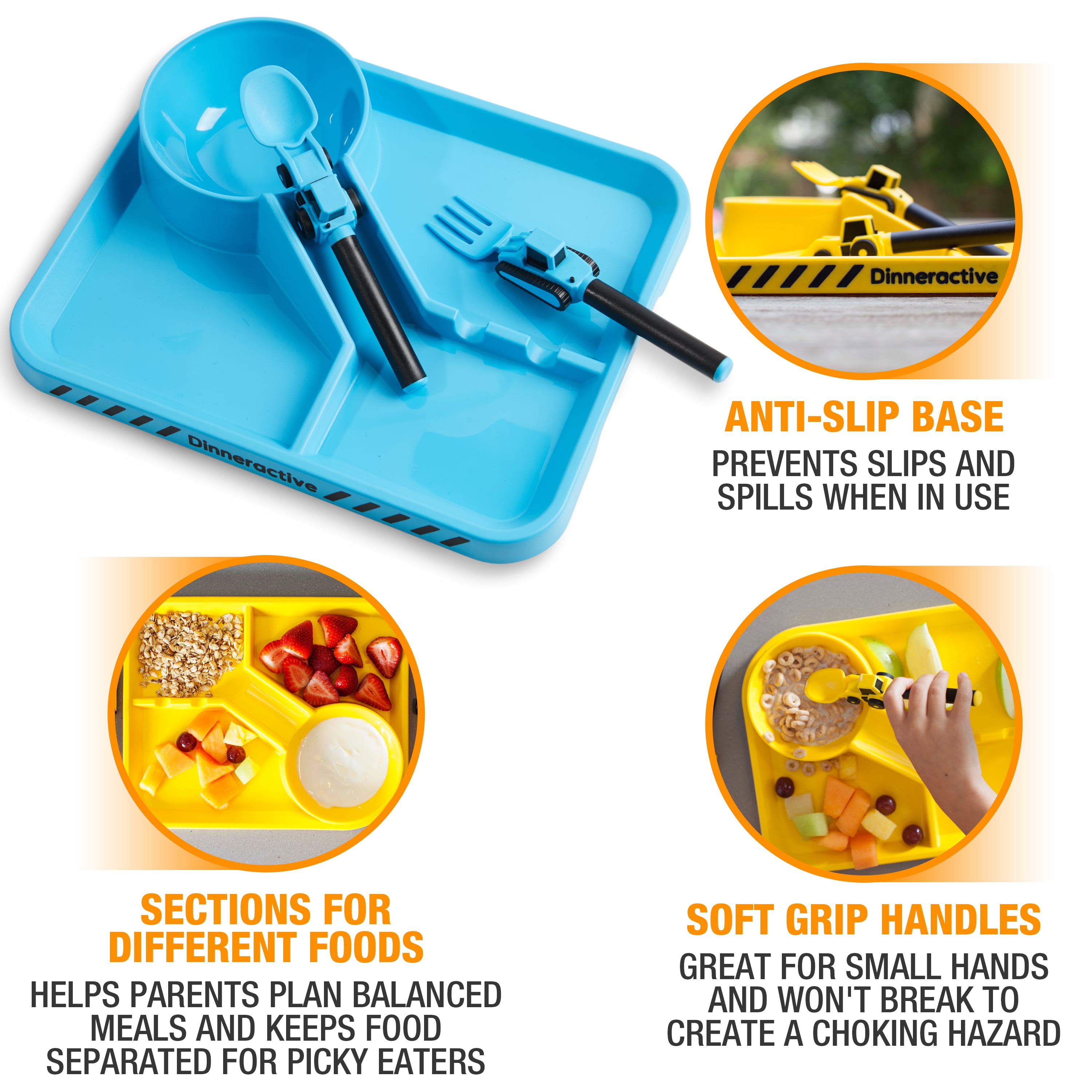 Tractor Utensils Baby Dishes Dinneractive Dining Set For Kids 3 PC ...