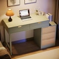 Finmind 39" Computer Desk, Reversible Wood Study Table Office ...