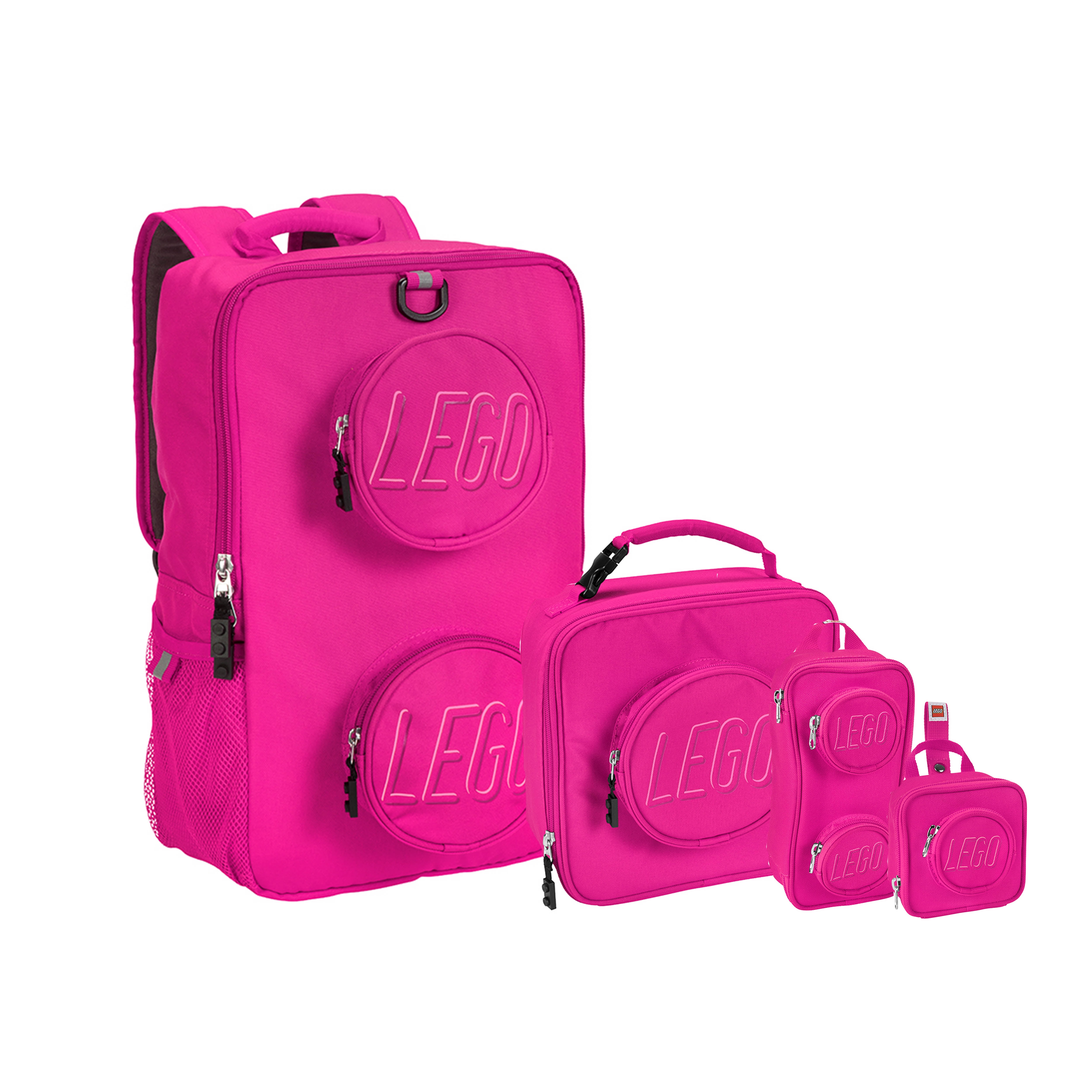 LEGO® Brick Backpack, Lunch, Mini Backpack & Pouch 4 Piece Set -Pink ...