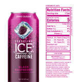 Sparkling Ice +Caffeine, Zero Sugar, Black Raspberry Flavored ...