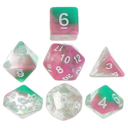 7pcs Polyhedral Dice Acrylic Clear Polyhedron Dices Numbers Board Game ...