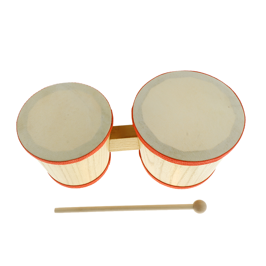 Finest Wooden Bongo Drums 4inch 5inch for Children Preschool Musical ...