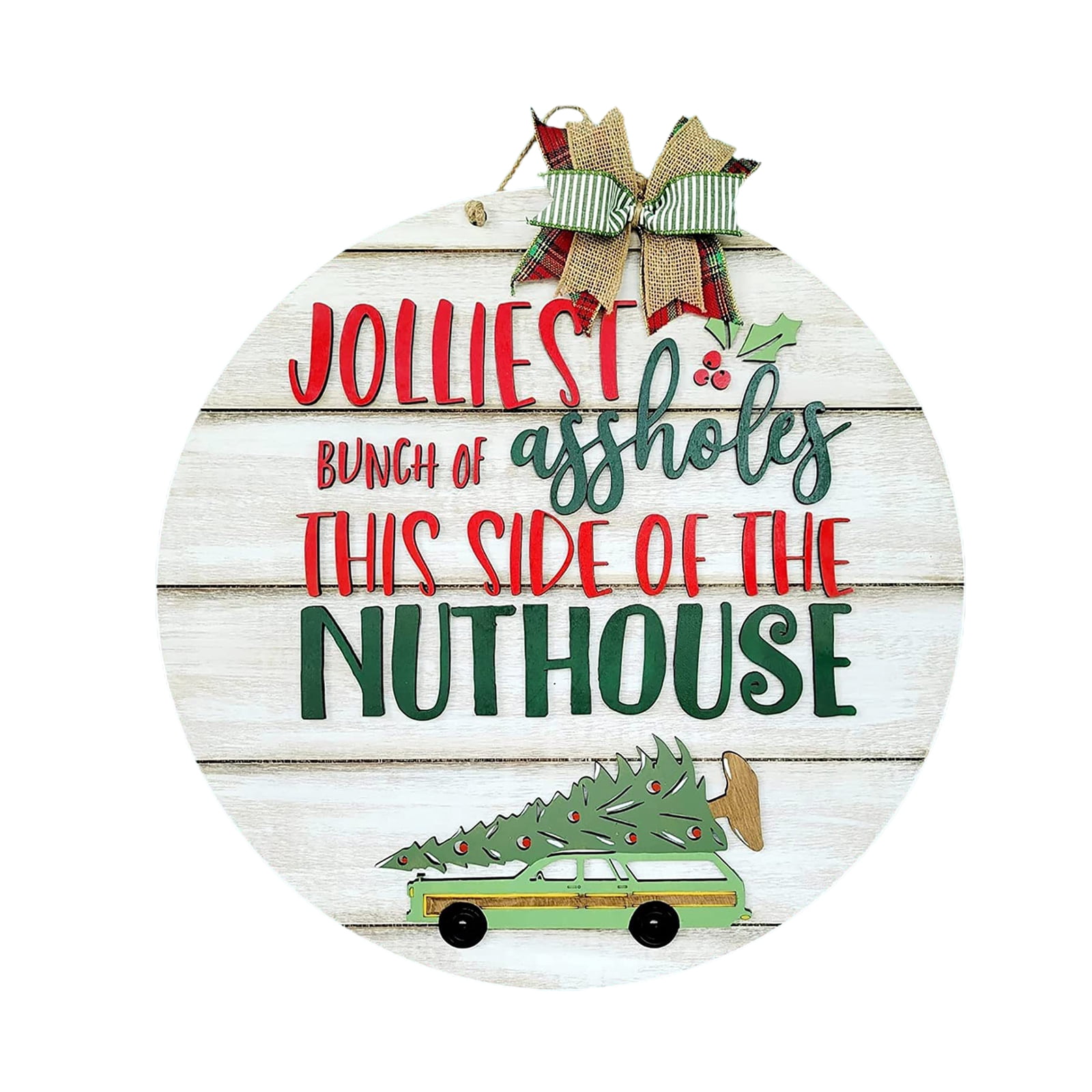 Hanging Family Christmas Door Sign Handicraft Pendant Window Wooden ...