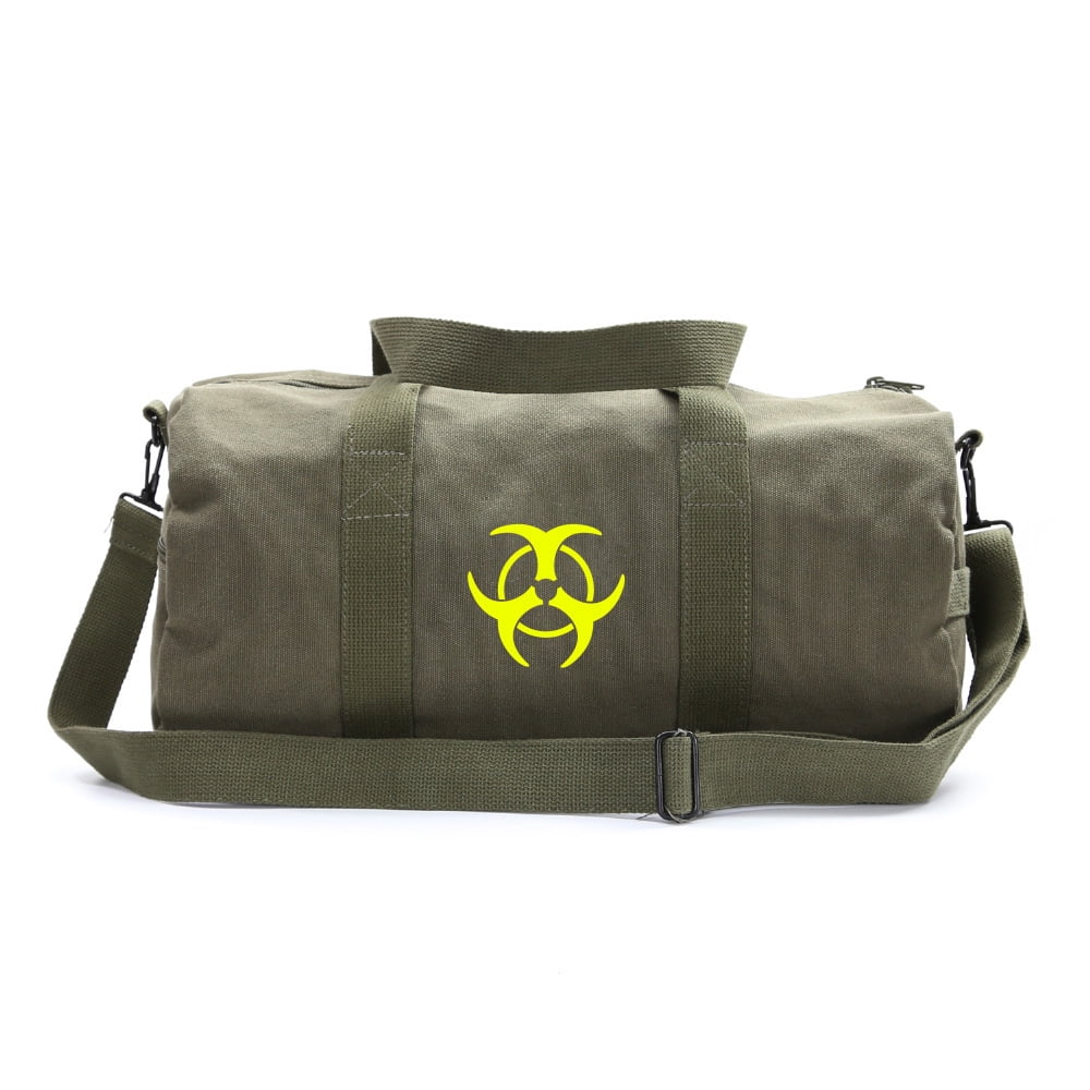 Biohazard Warning Symbol Sport Heavyweight Canvas Duffel Bag in Olive ...