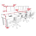 3 Person Modern Metal Leg Office Workstation Desk Set, #OT-SUL-SPM85 ...
