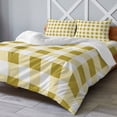 4 Piece Duvet Cover Set Twin, Gradient Yellow White Checkered Plaid ...