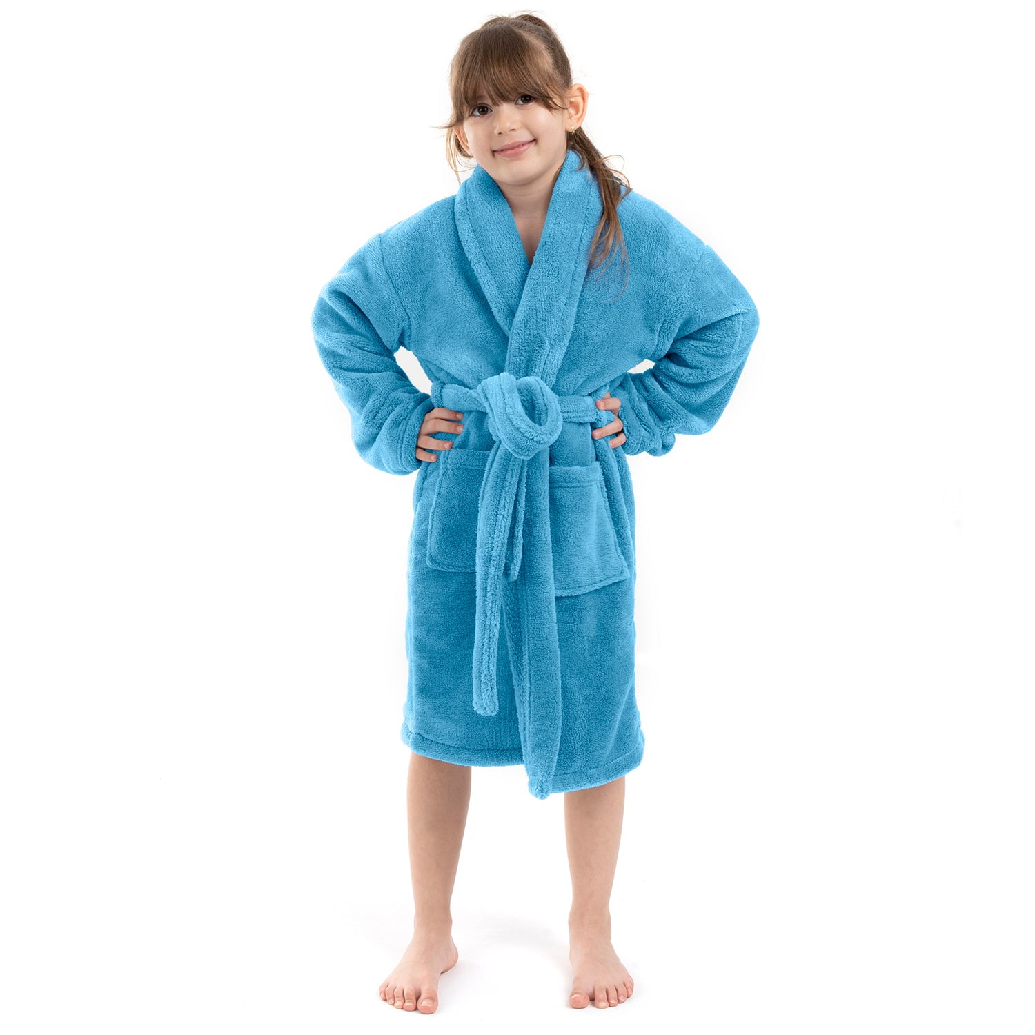 BC BARE COTTON Bare Cotton Kids Microfiber Fleece Shawl Robe - Girls ...