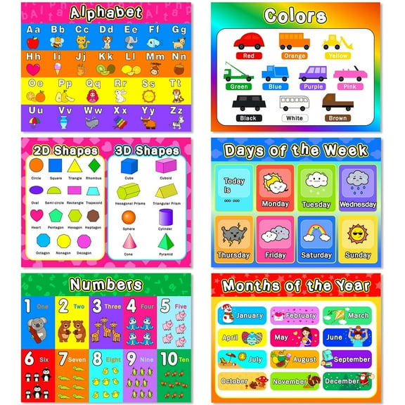 Painless Learning Educational Placemats for Kids Alphabet, Numbers ...