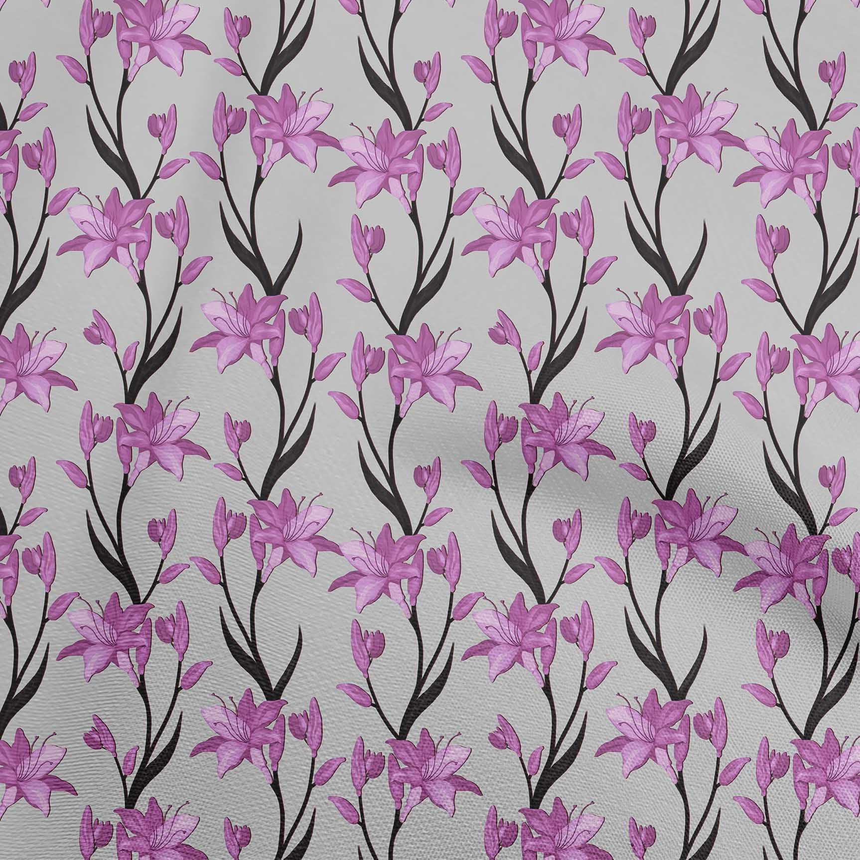 oneOone Velvet Pink Fabric Floral Retro Sewing Material Print Fabric By ...