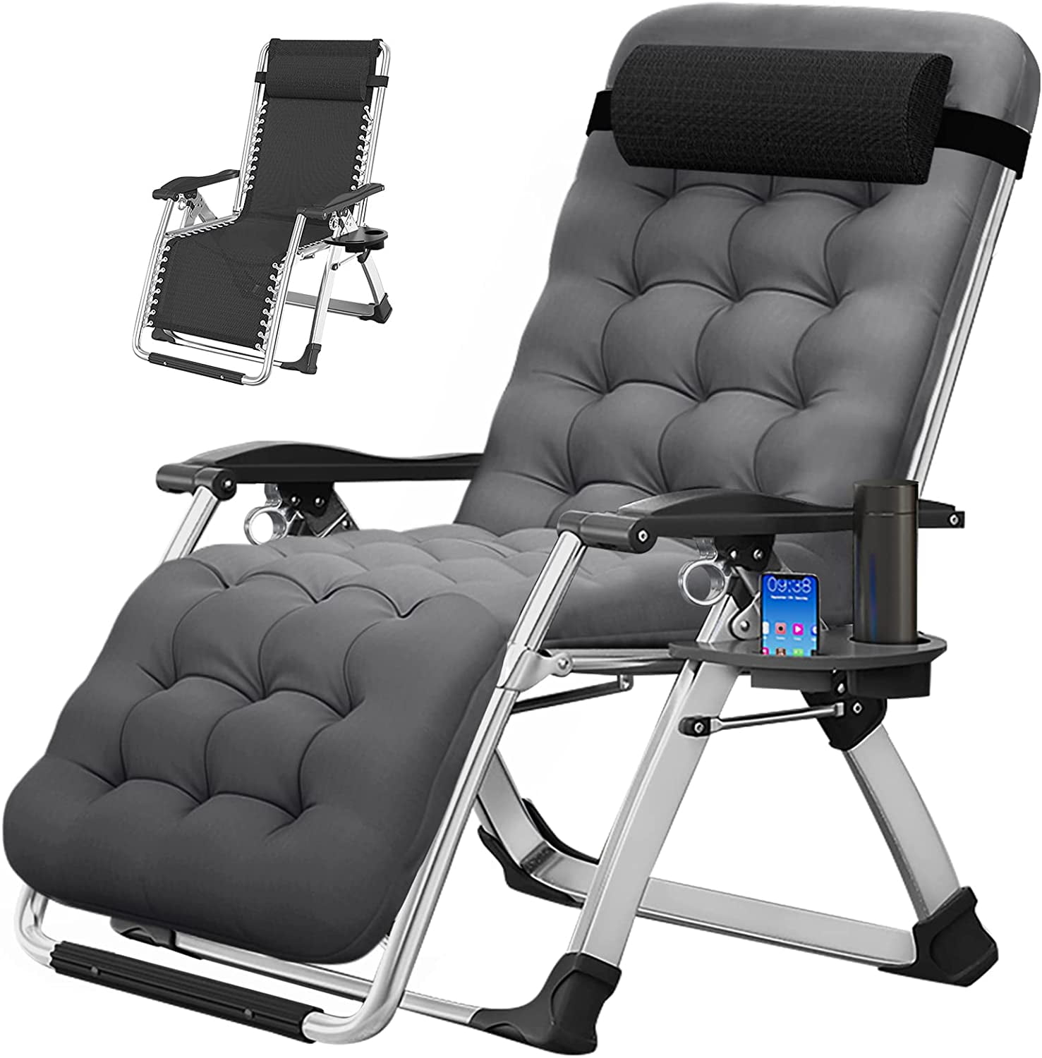 Slsy Adjustable Zero Gravity Chaise Recliner Chair with Cushion Headrest Ideal for Indoor Outdoor Activities Walmart