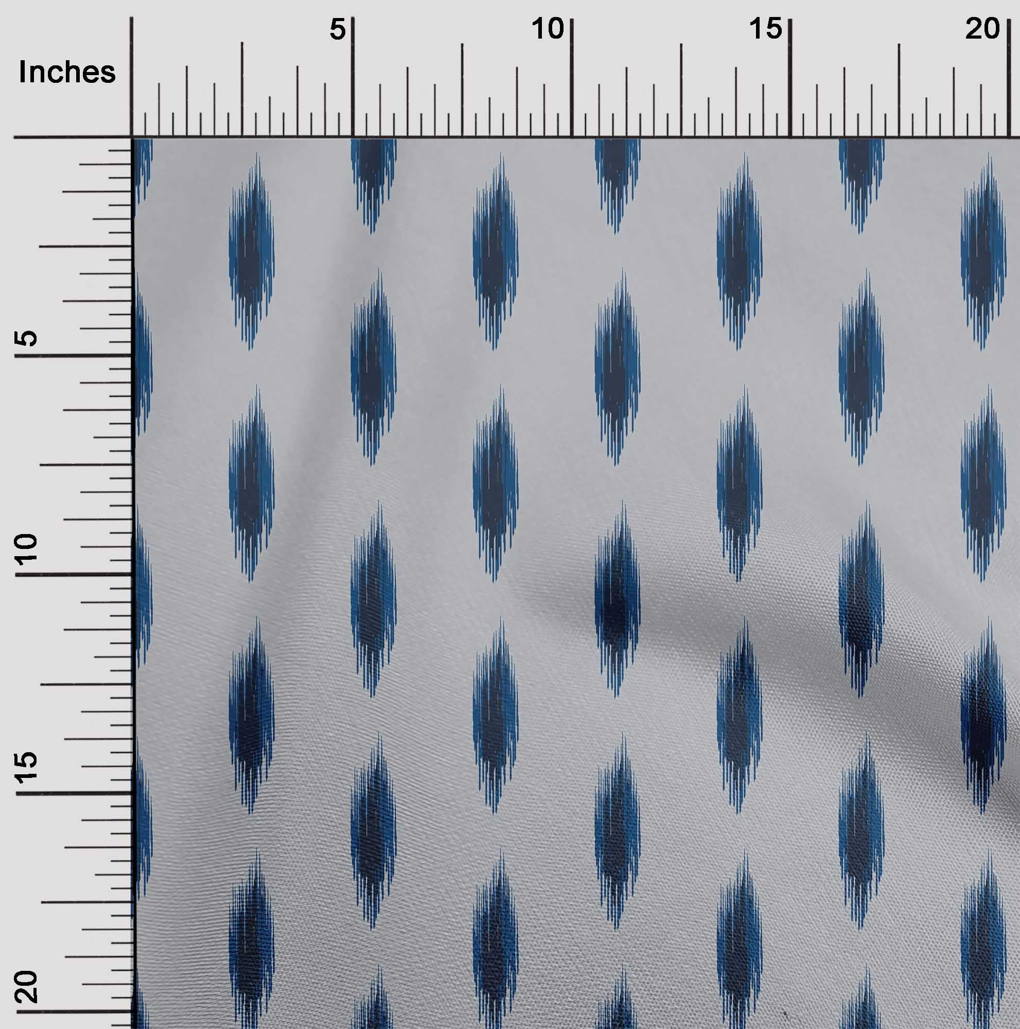oneOone Organic Cotton Poplin Twill Fabric Abstract Ikat Print Fabric ...