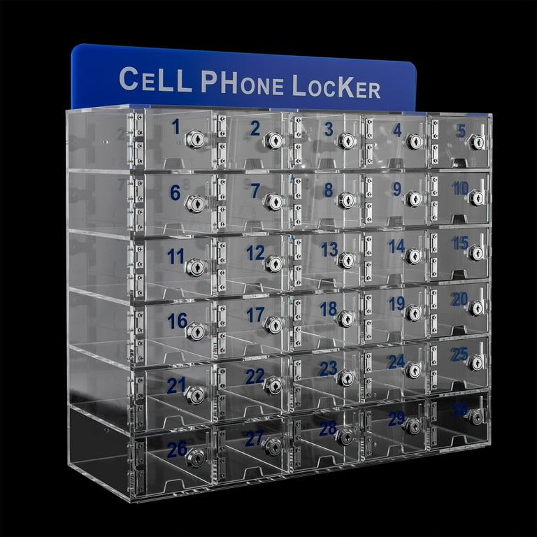InnaMall 12 Slots Cell Phone Locker Box, Clear Acrylic Cell Phone ...