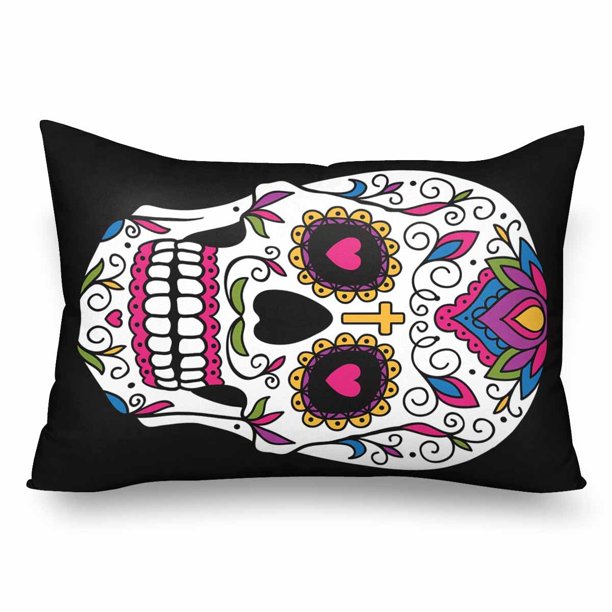 GCKG Sugar Skull Day of the Dead Mexican Dia De Los Muertos Flower ...