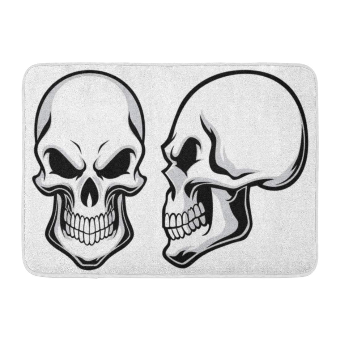 GODPOK Skeleton Black Side Cartoon Skulls View Halloween Rug Doormat ...