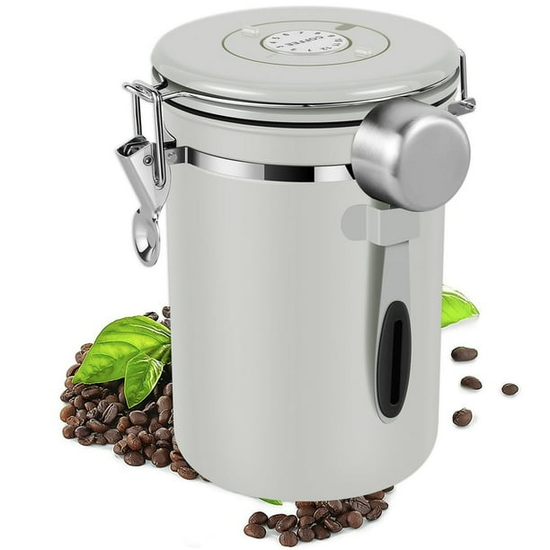 EIMELI Coffee Canister with Spoon 1800ml Stainless Steel Coffee Storage ...