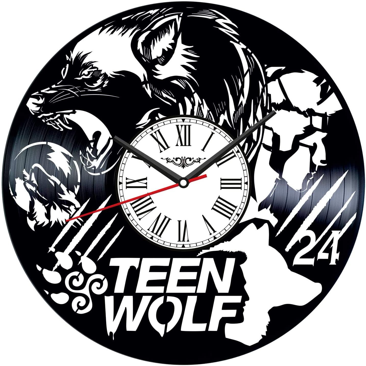 Teen Wolf Vinyl Record Wall Clock Retro style Wall clock Silent Home ...