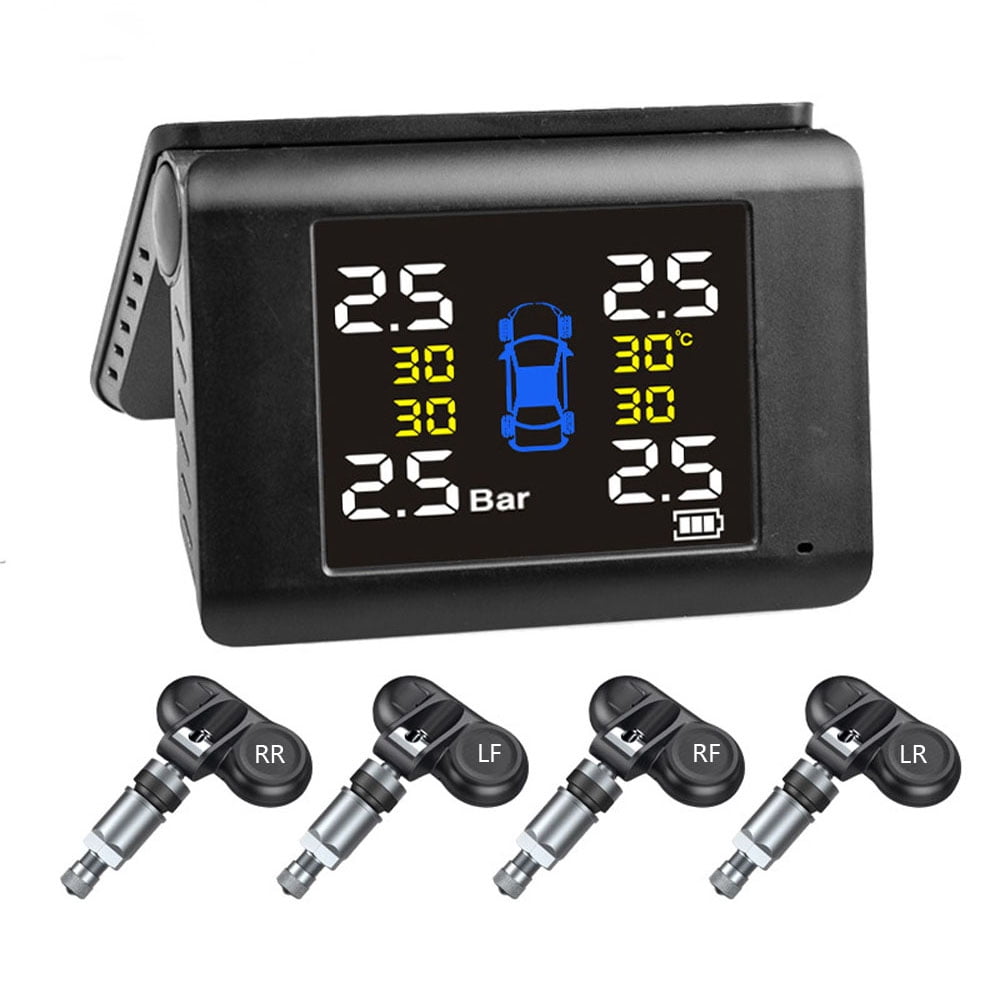 Solar Wireless Tire Pressure Monitor Tire Pressure Detector Car Tyre ...