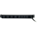 C2G 15ft Wiremold Rack Mount 8-Outlet 120v/15a Lighted Switch Power ...