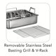 Tramontina 16.5" Deep Roasting Pan with Basting Grill and V-Rack ...