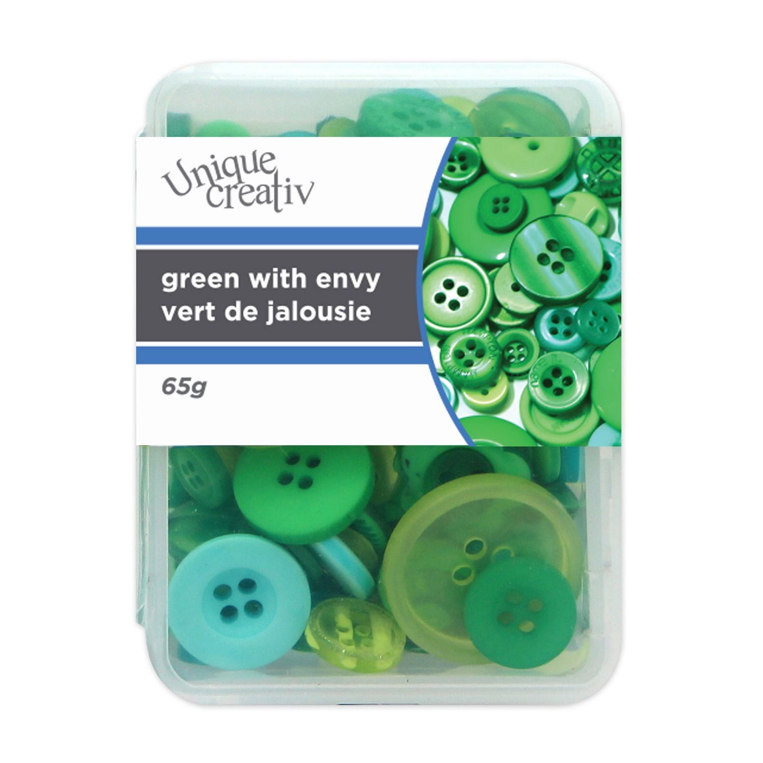 Click here for Unique Creativ Box Of Buttons  Green - Assorted Si... prices