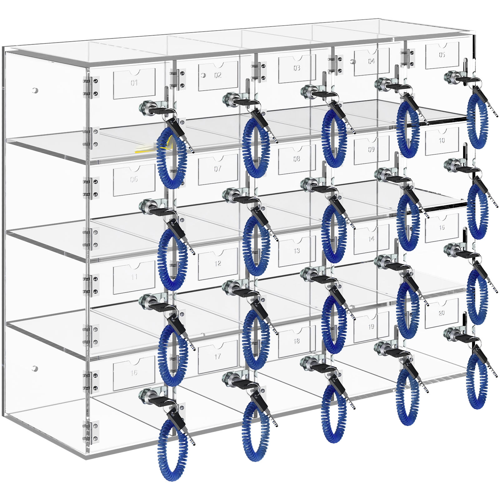 BENTISM Acrylic Cell Phone Locker Box Storage Cabinet Pocket w/Keys 10 ...