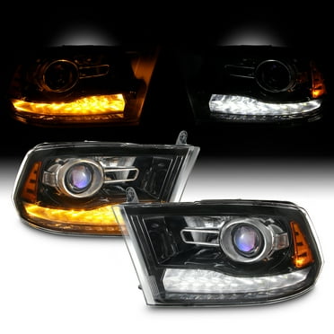 AKKON - LED DRL Light Tube Black Projector Headlights for 2009-2020 ...