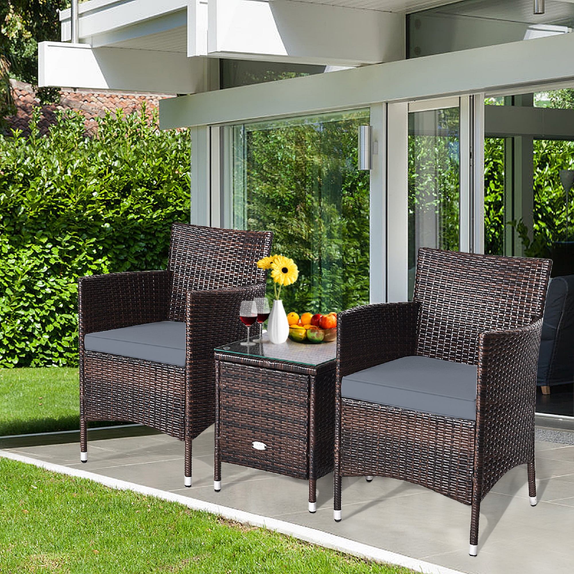 Click here for Patiojoy 3-Piece Patio Wicker Rattan Furniture Set... prices