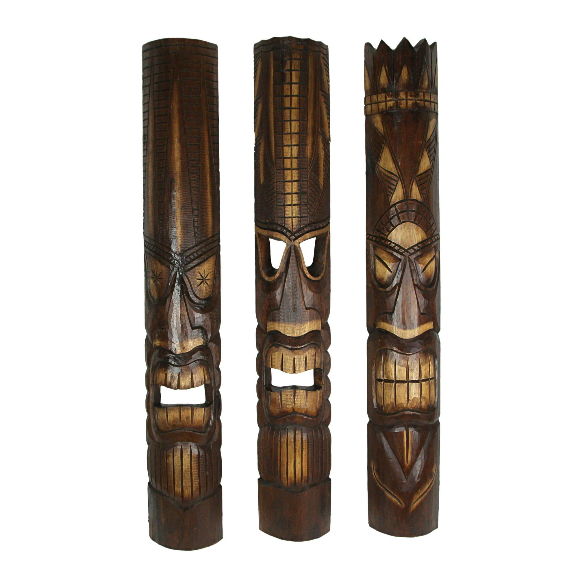 Click here for Zeckos 40 Inch Carved Wood Tiki God Masks Tropical... prices