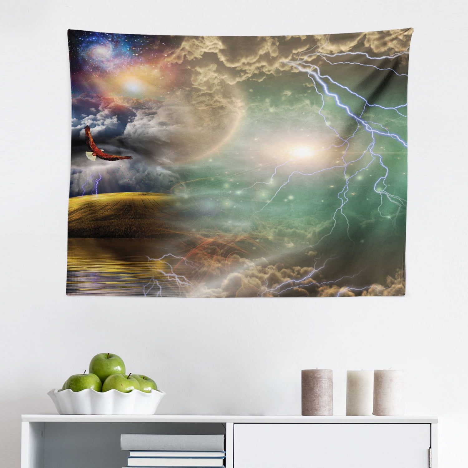 Fantasy Tapestry, Gothic Medieval Castle and Carriage Horse Imaginary ...