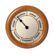 DayClocks Time & Day-of-the-Week Wall Clock with 12" Modern Black Frame ...