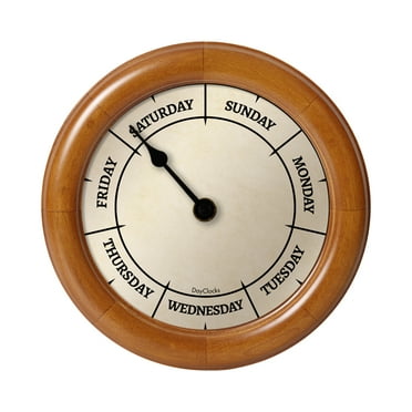 DayClocks Time & Day-of-the-Week Wall Clock with 12" Modern Black Frame ...