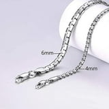 ChainsProMax Stainless Steel Flat Box Chain Male Necklace 22inch 6mm ...