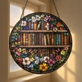 Book Themed Stained Glass Suncatcher Window Hanging Cozy Reading Corner ...